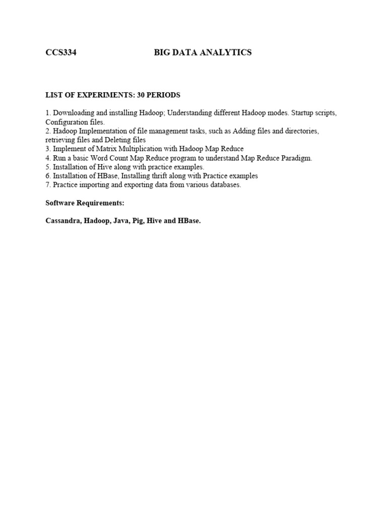 Big Data Manual | PDF | Apache Hadoop | Map Reduce