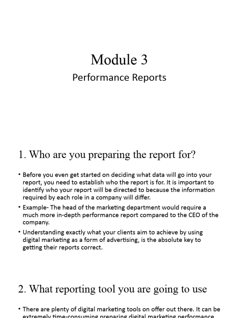 Digital Marketing Module 3 - Performance Reports | PDF | Social Media Marketing | Popular ...