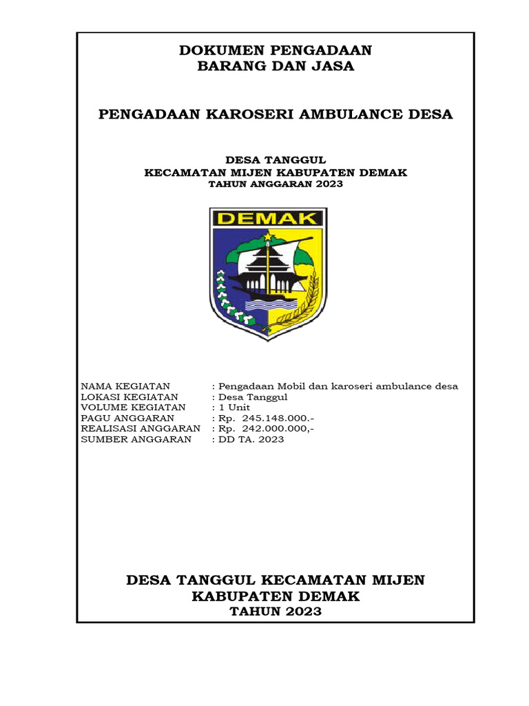 SPK Karoseri Ambulance-Form Perbub-Edit | PDF