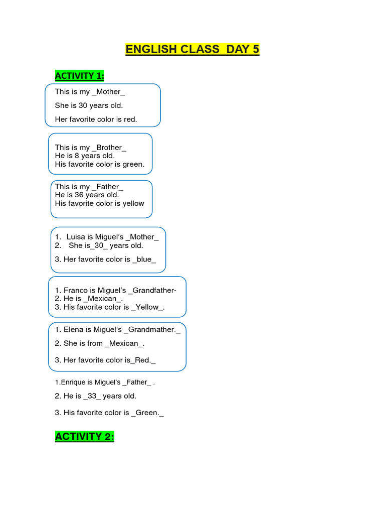 English Class-5 | PDF