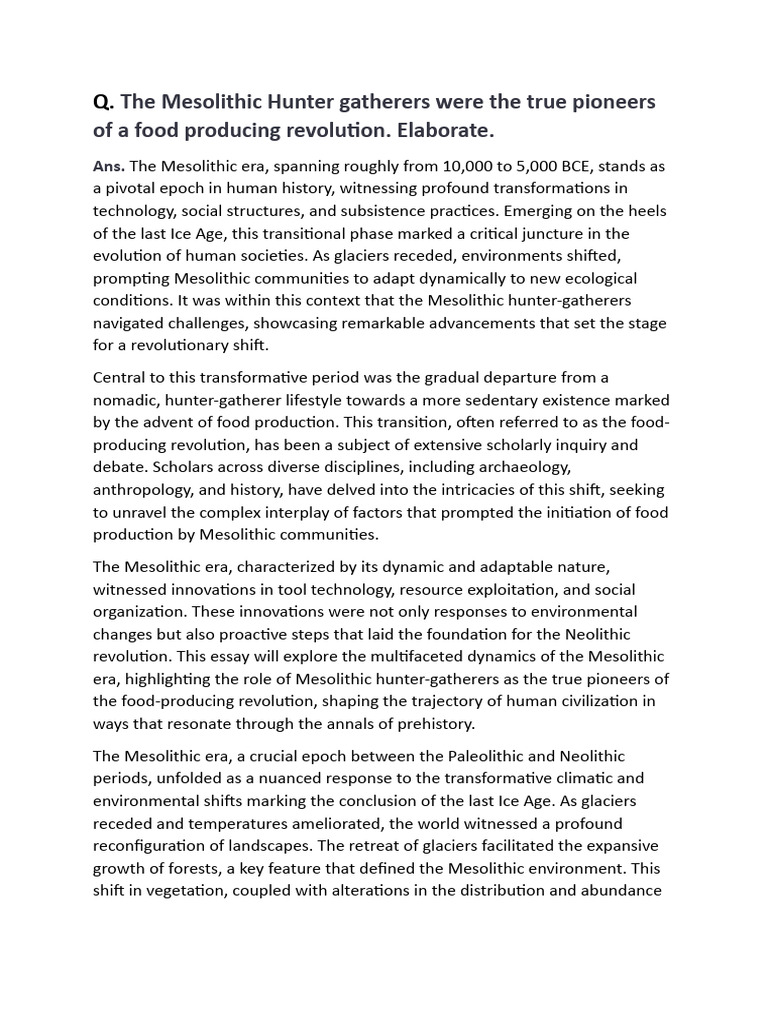 Mesolithic Hunter Gatherers | PDF