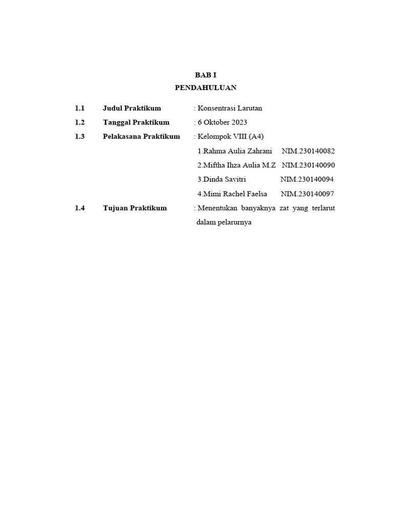 Konsentrasi Larutan | PDF