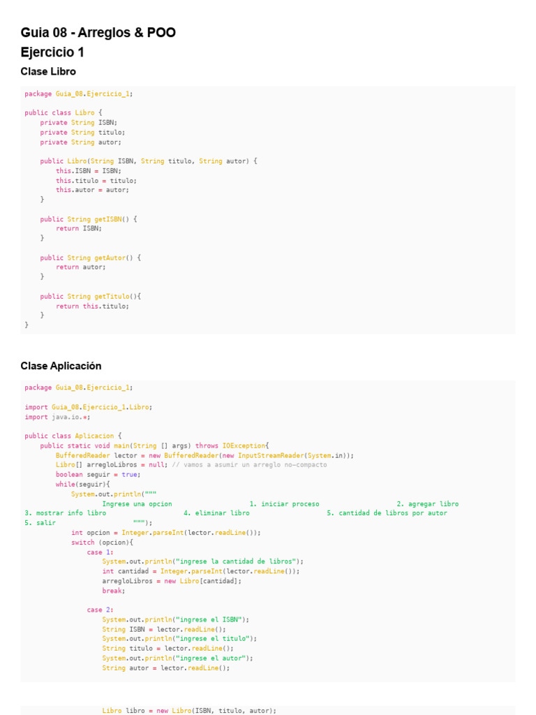 Guia 08 - Arreglos POO | PDF | Programación de computadoras | Ingeniería de software
