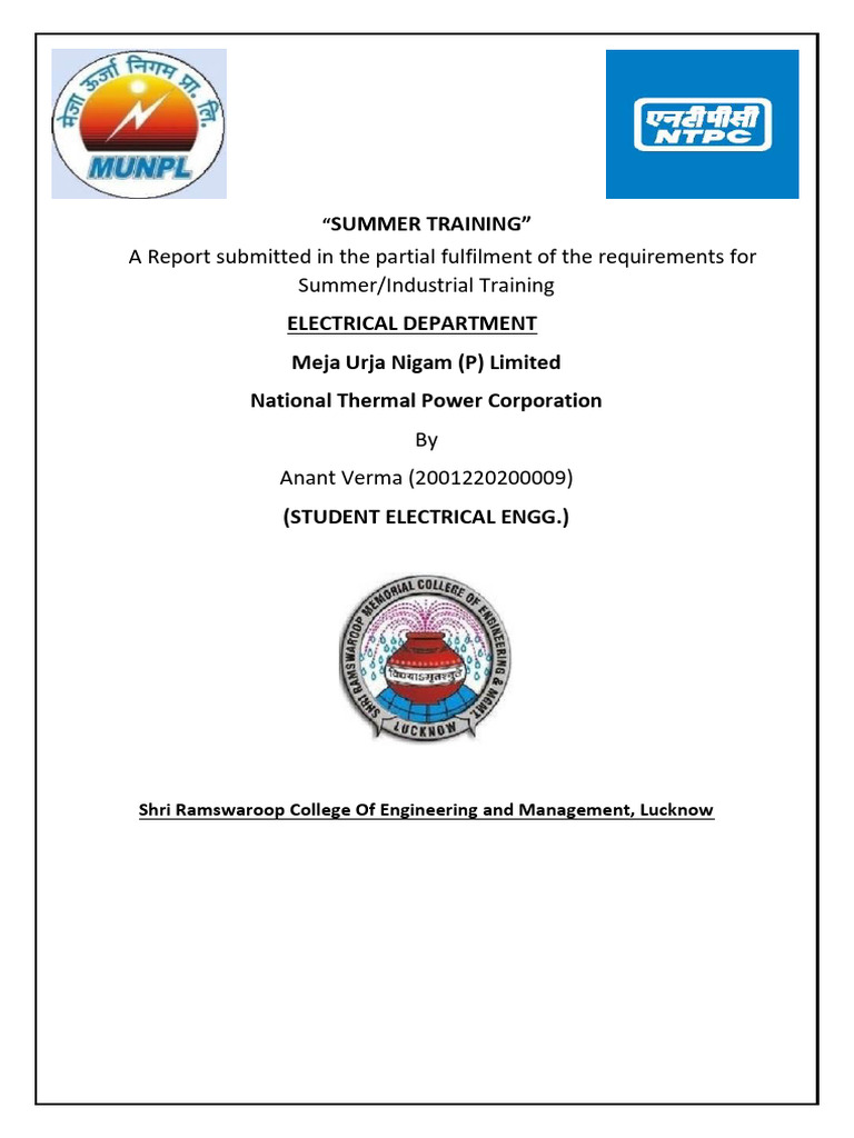 ntpc report final AKV | PDF | Electrical Substation | Boiler