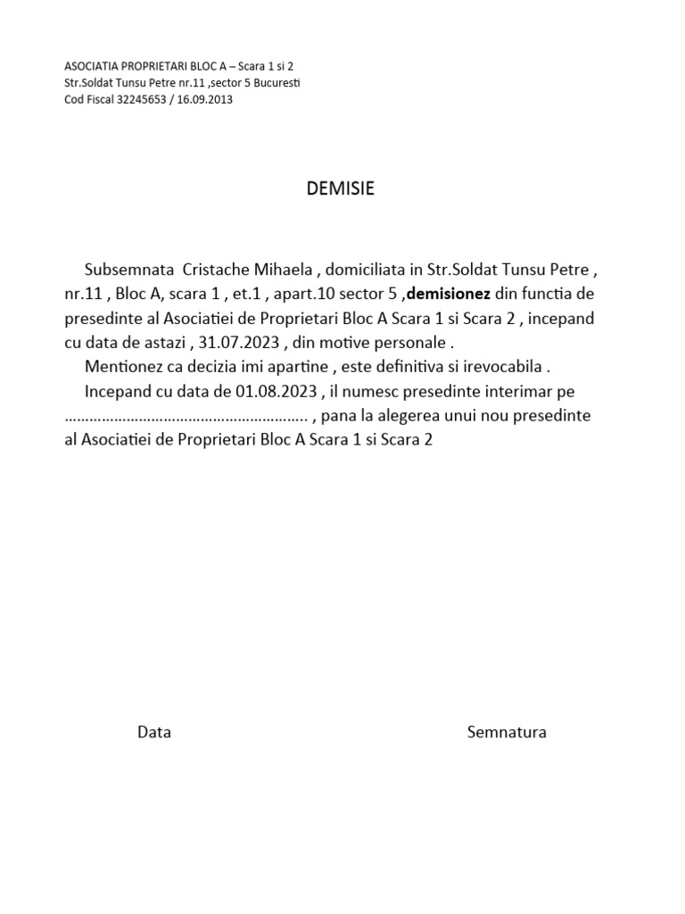 Demisie Presedinte | PDF