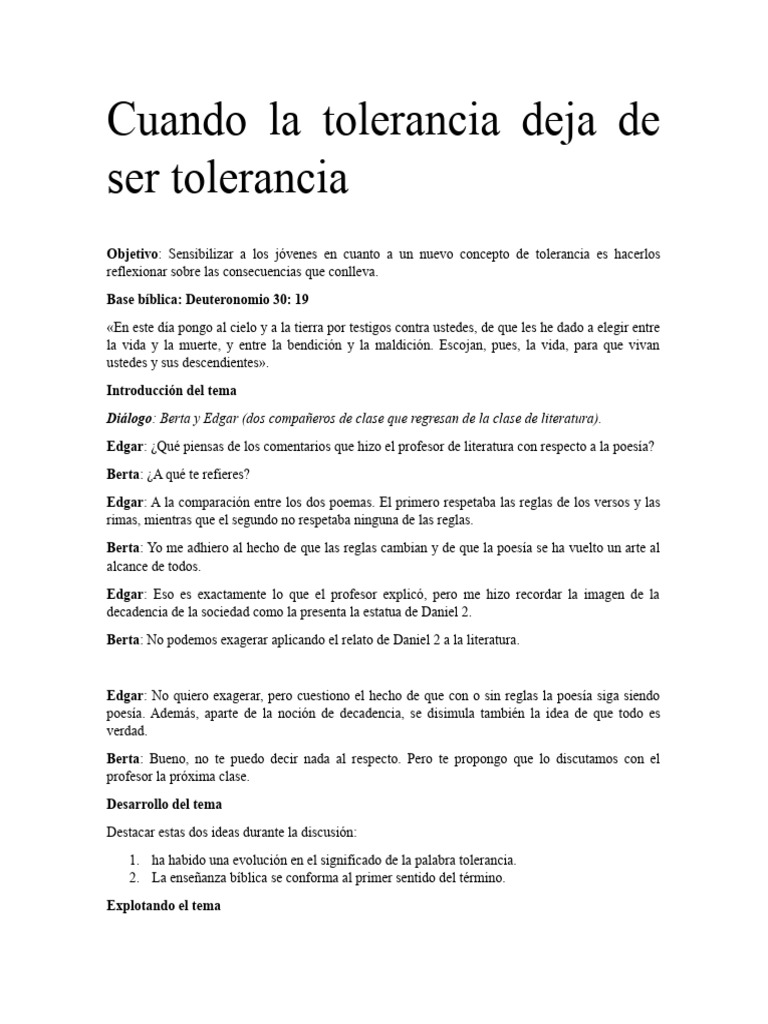 Cuando La Tolerancia Deja de Ser Tolerancia | PDF | Tolerancia | Verdad