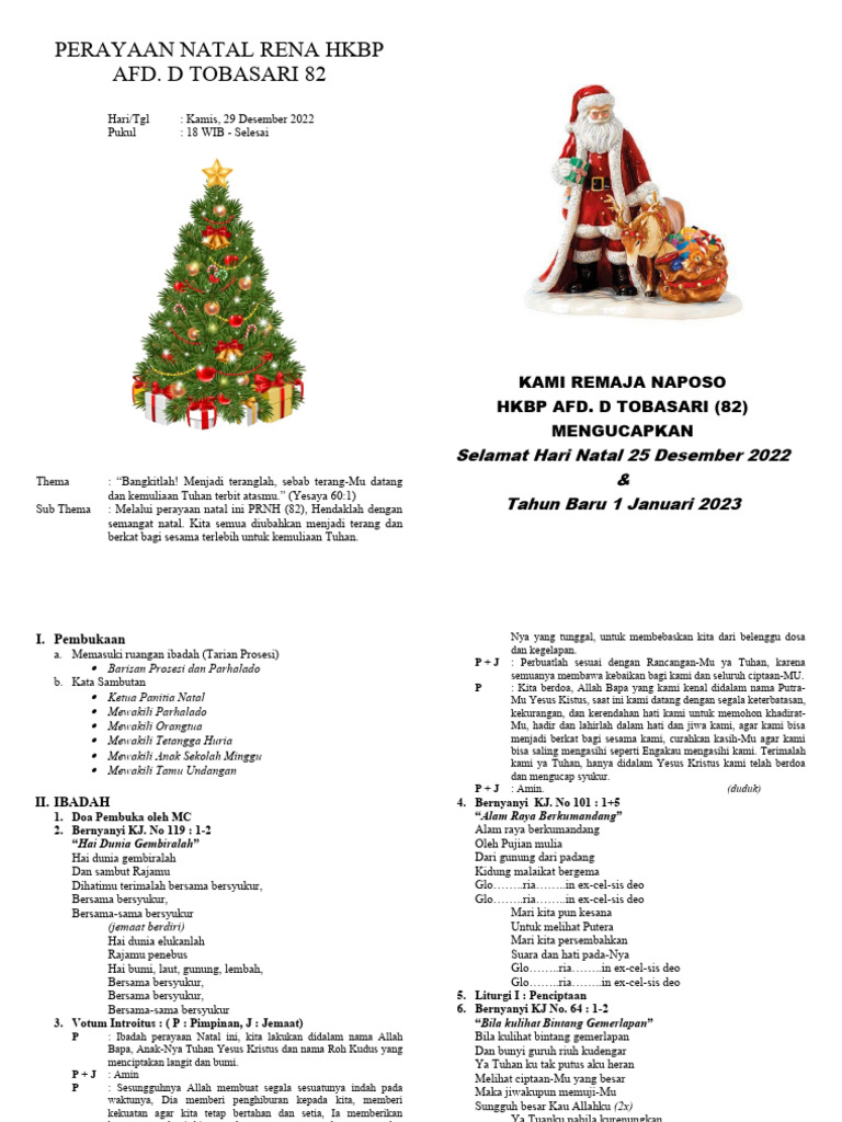 Tata Ibadah NATAL RENA HKBP 82 | PDF