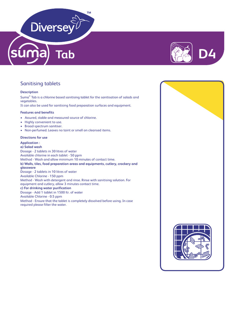 suma-tab-d4-sanitising-tablets | PDF | Water | Tablet (Pharmacy)