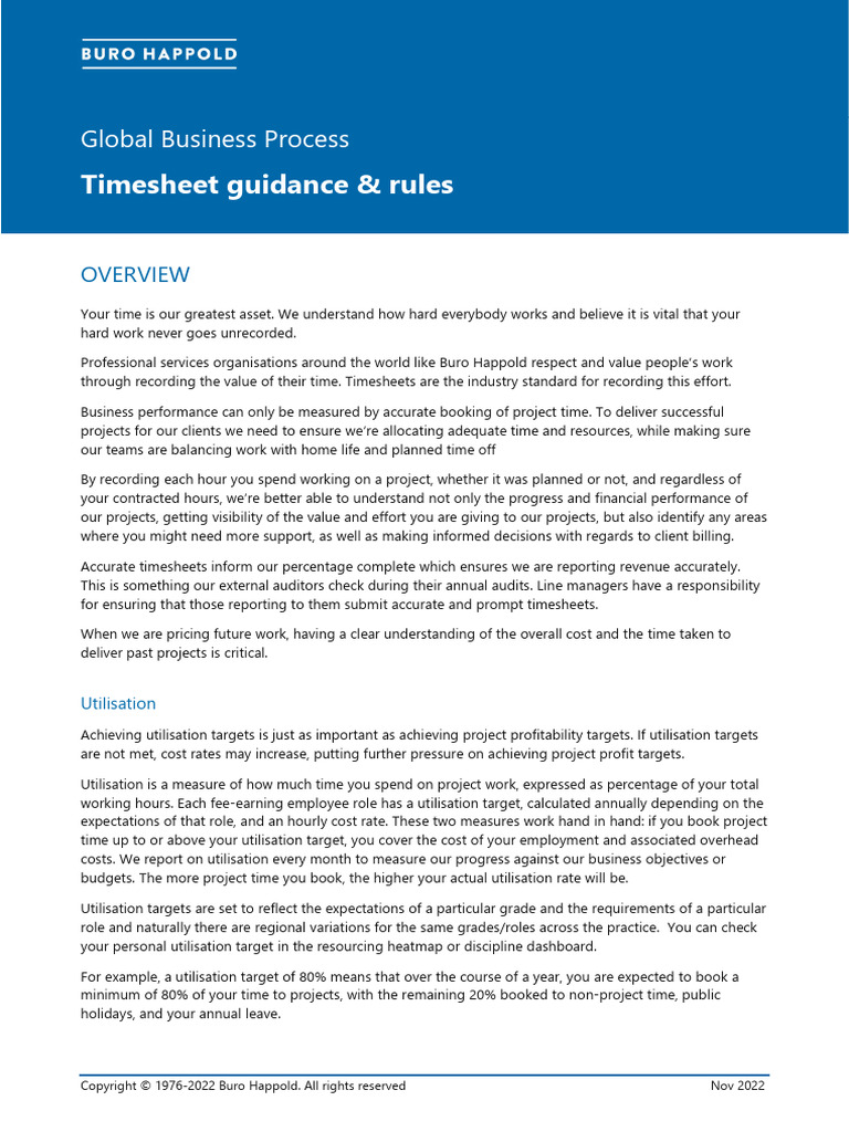 Global Timesheet Guidance | PDF | Audit | Business Economics