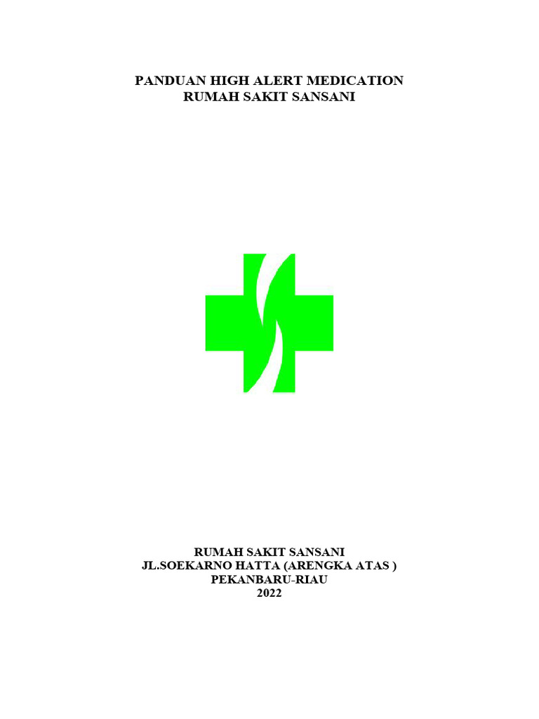 Panduan Obat High Alert RS Sansani | PDF