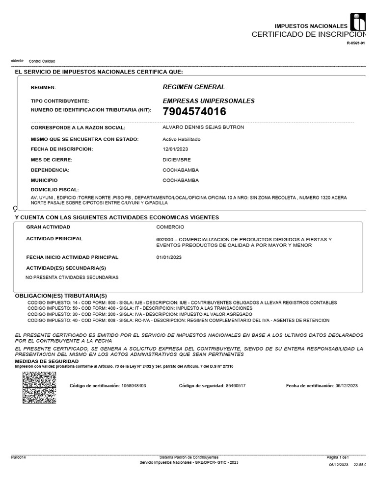 Nit 1 Actualizado | PDF | Impuestos | Gobierno