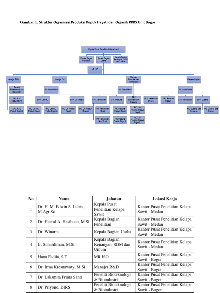 Rancangan Struktur Organisasi Produksi Pupuk Hayati Dan Organik PPKS ...