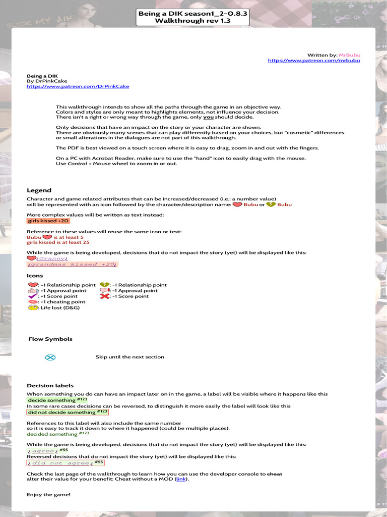 BeingADIK Season1 - 2 0.8.3 - Walkthrough Rev 1.3 | PDF