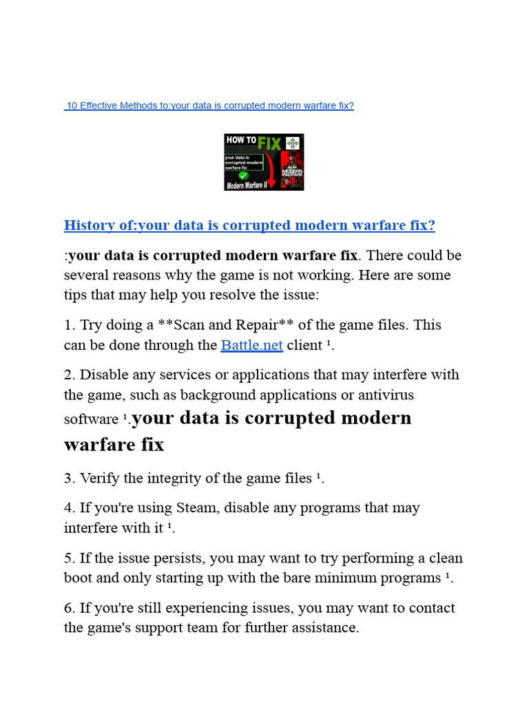 Your Data Is Corrupted Modern Warfare Fix | PDF | Antivirus Software ...
