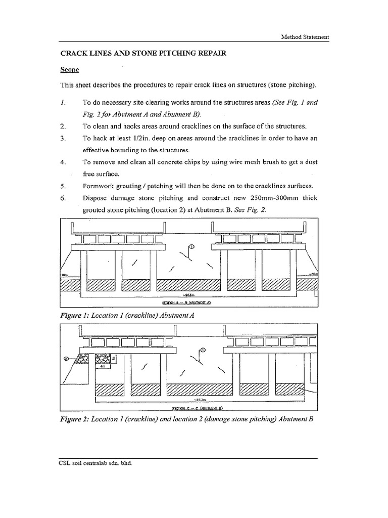 CRACK LINES AND STONE PITCHING REPAIR | PDF