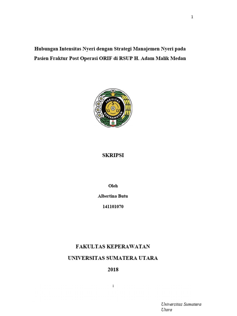 Manajemen Nyeri Pasca Operasi ORIF | PDF