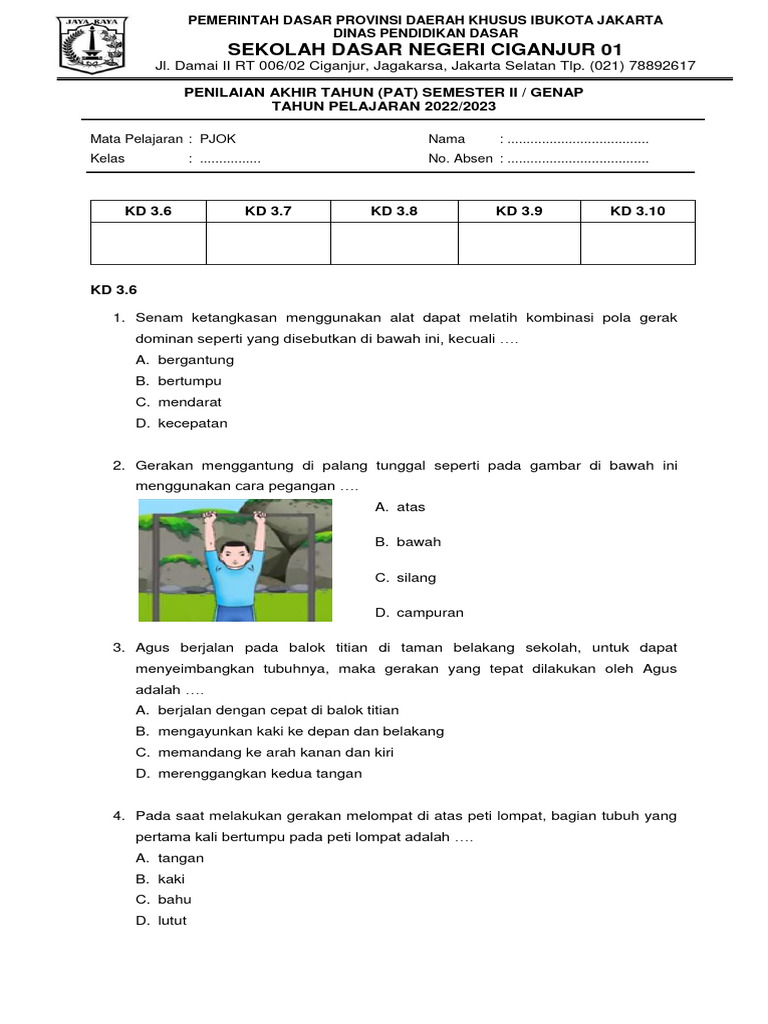 Soal Pat Kelas 5 Semester 2 Tahun Ajaran 2022-2023 | PDF