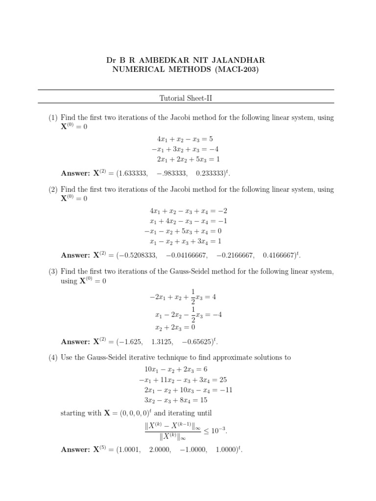 Tutorial Sheet 2 Pdf Eigenvalues And Eigenvectors Mathematical Physics 