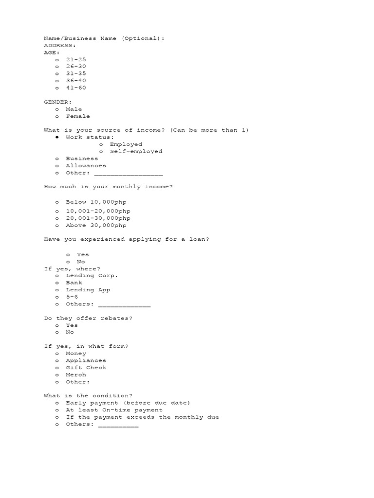 Questionnaire RTP | PDF