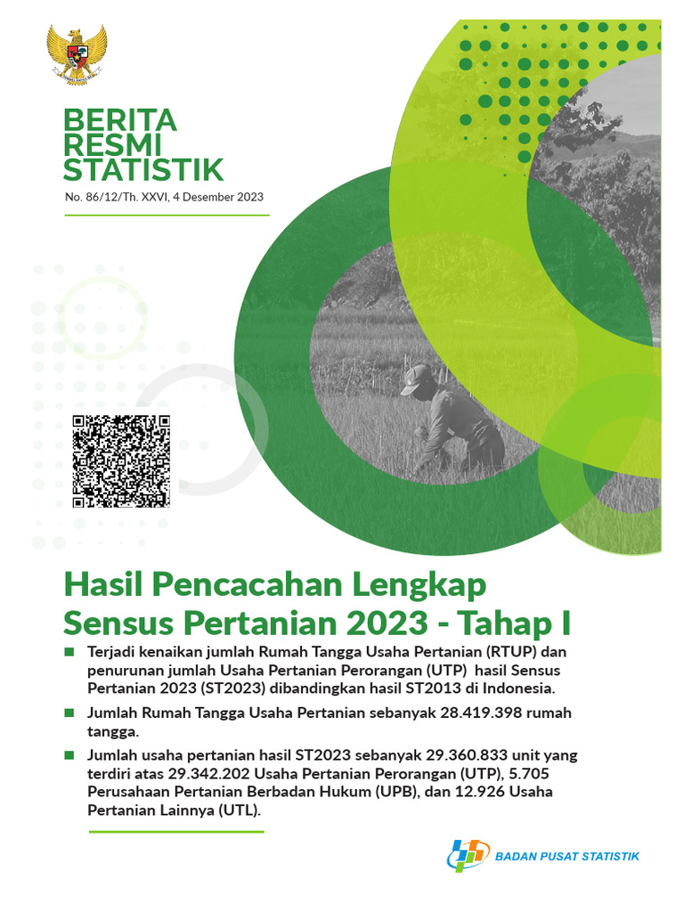 Hasil Sensus Pertanian 2023 | PDF