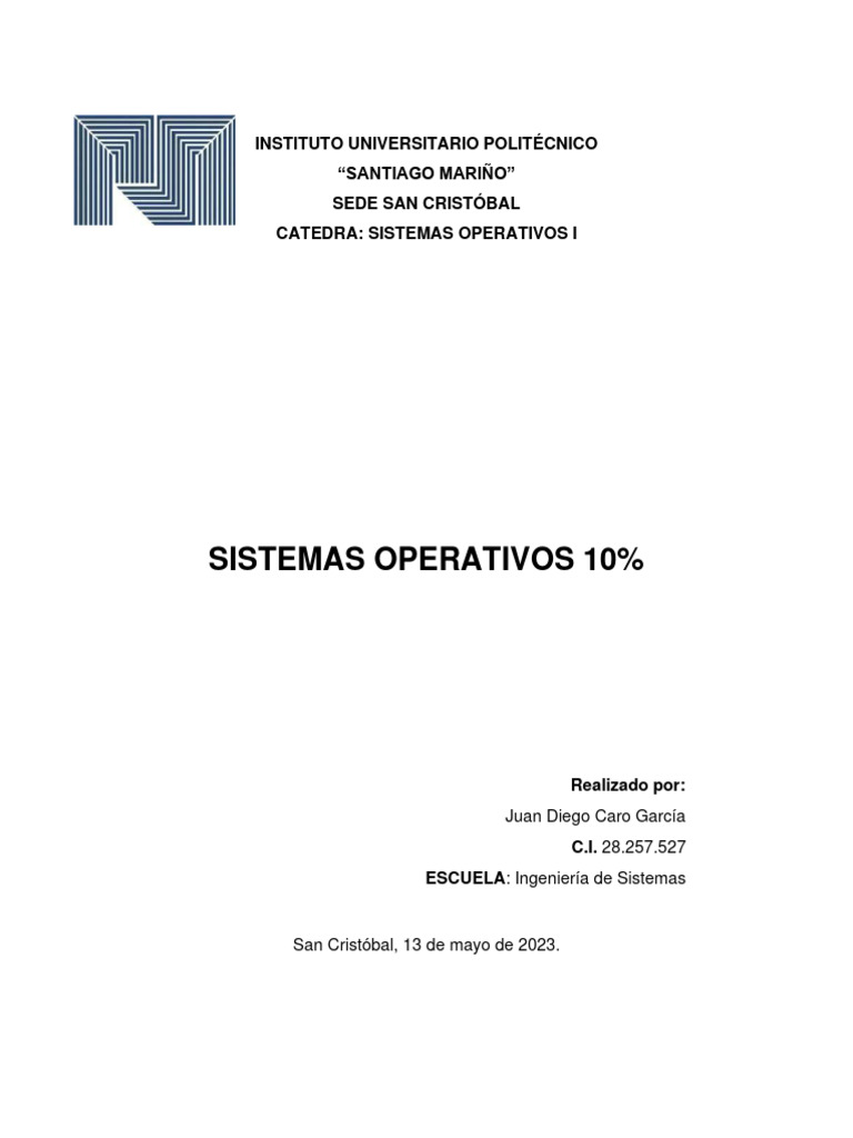 INFORME SISTEMAS OPERATIVOS | PDF | Sistema operativo | Programación