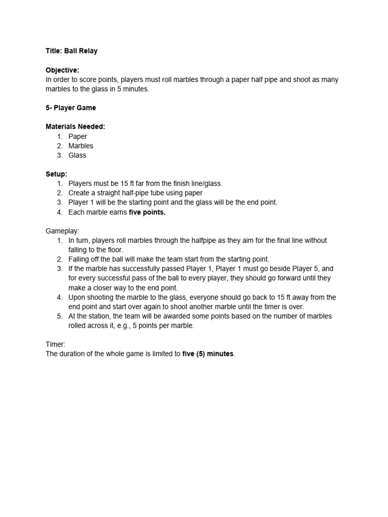 Ball Relay Mechanics | PDF