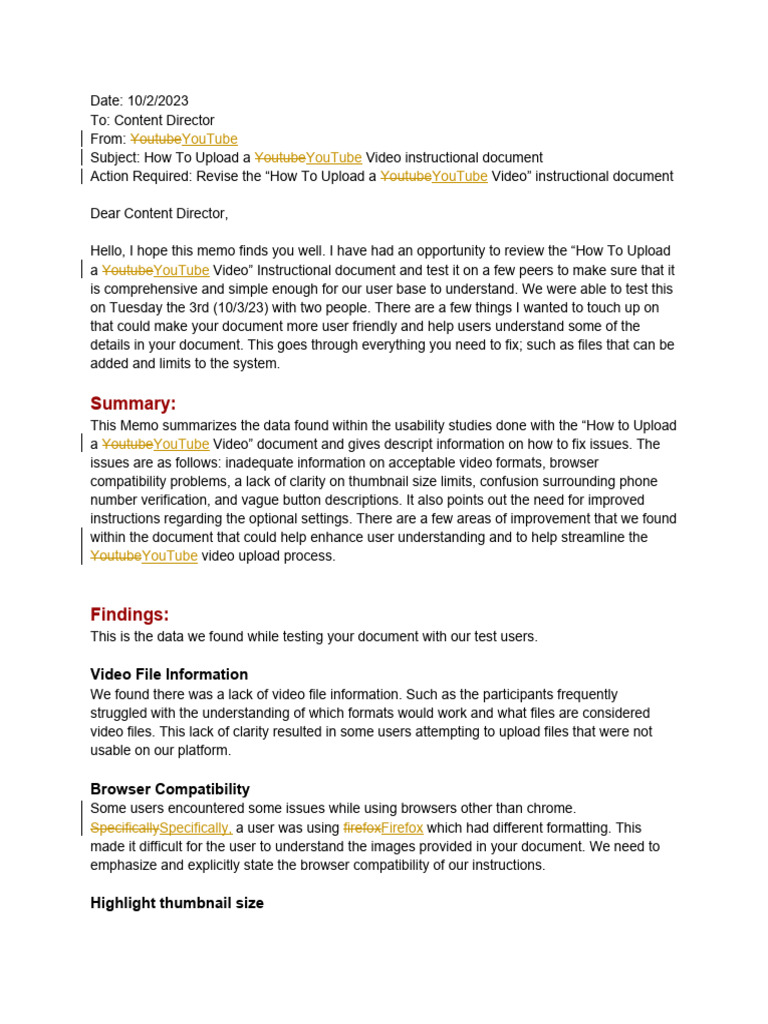 How To Upload A Youtube Video Memo-2 | PDF | Usability | Software