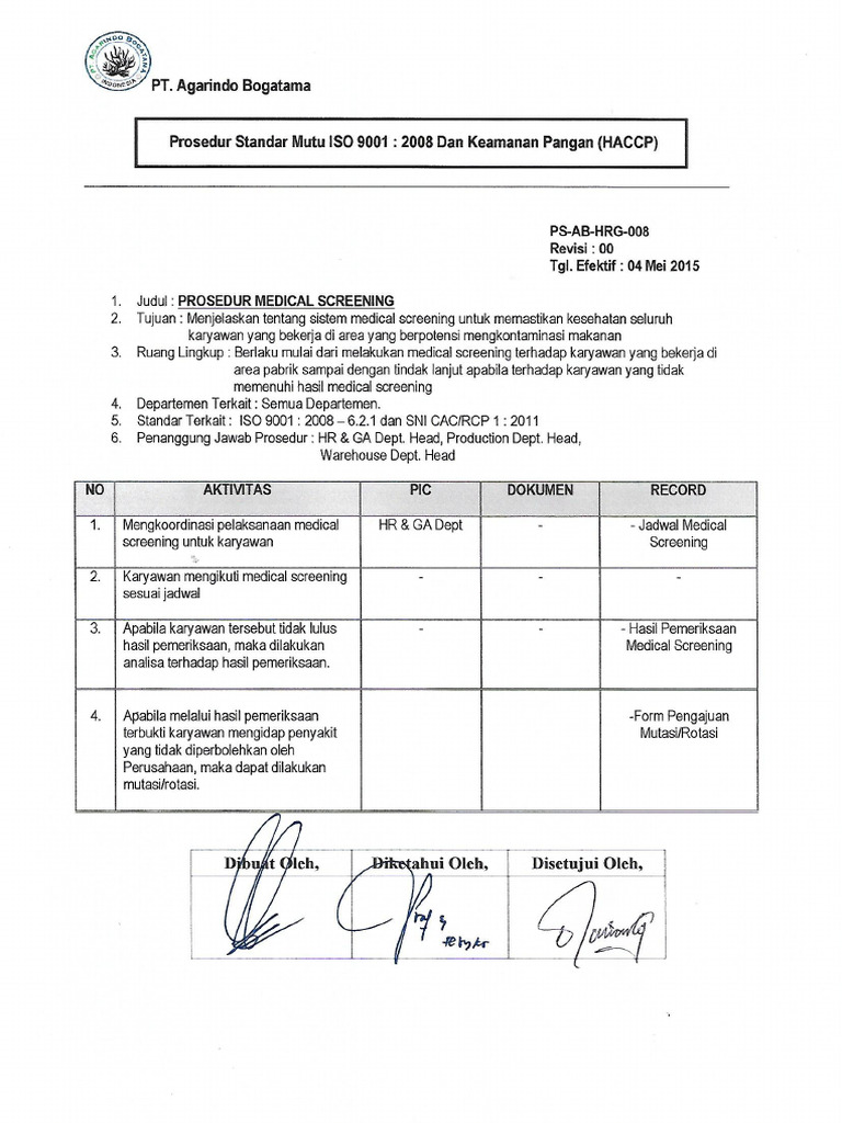 Prosedur Medical Screening | PDF