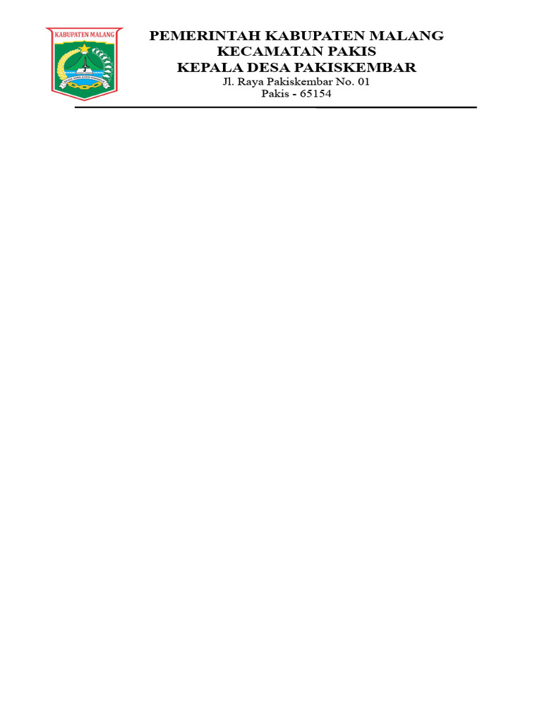 Contoh Kop Surat Desa | PDF