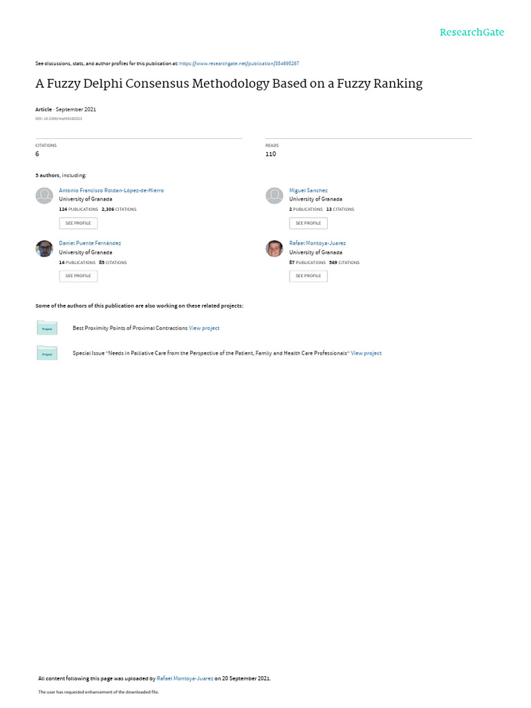 A Fuzzy Delphi Consensus Methodology Based On A Fuzzy Ranking Pdf Methodology