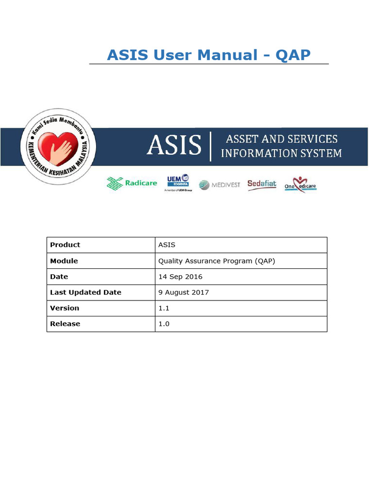 ASIS_User_Manual_QAP_v 1.1 | PDF