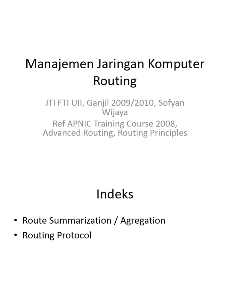MJK - Routing DKK 2 | PDF | Routing | Computer Network