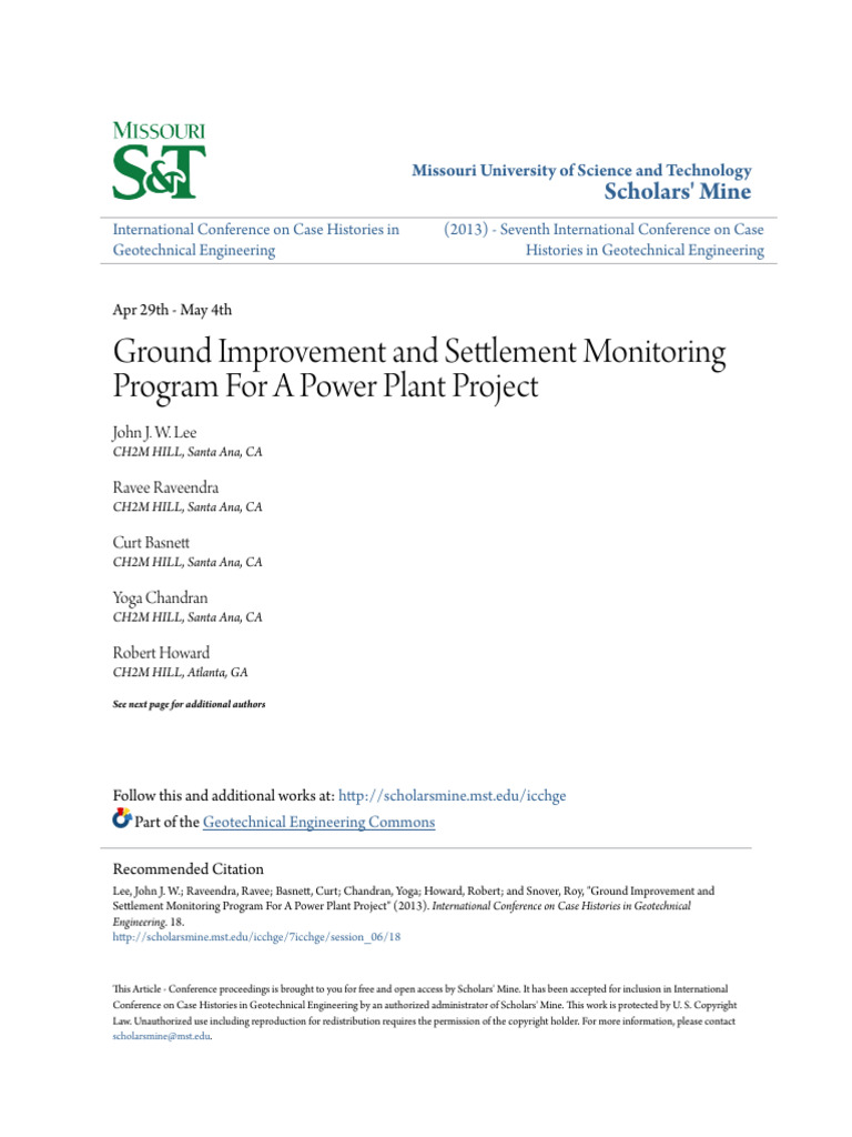 Ground Improvement and Settlement Monitoring | PDF | Mechanics | Civil ...