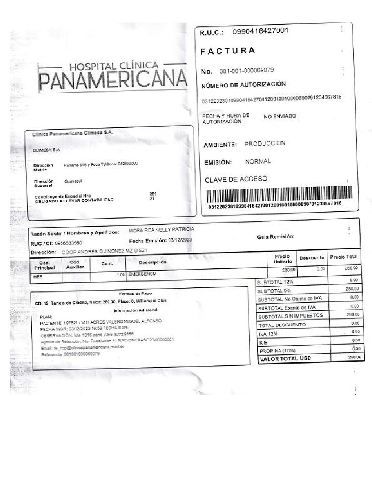 Factura Hospital | PDF