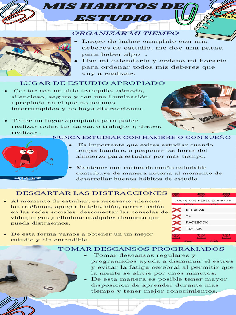 Infografia de habitos de estudio. | PDF