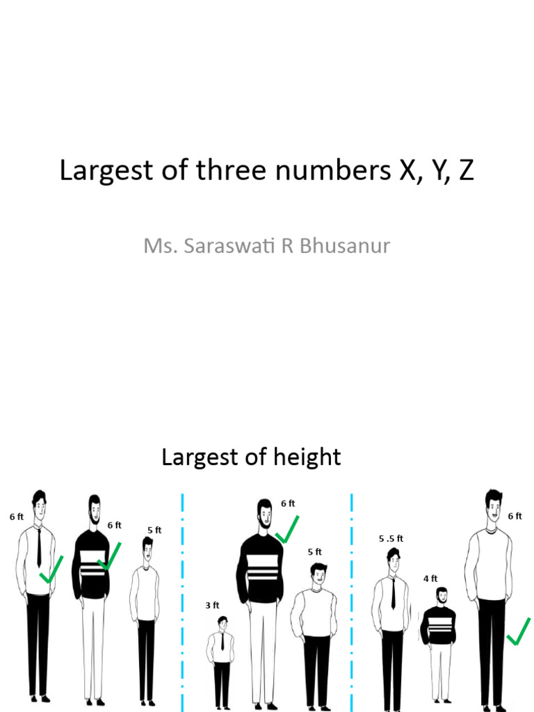 Largest of Three Numbers X, Y, Z | PDF