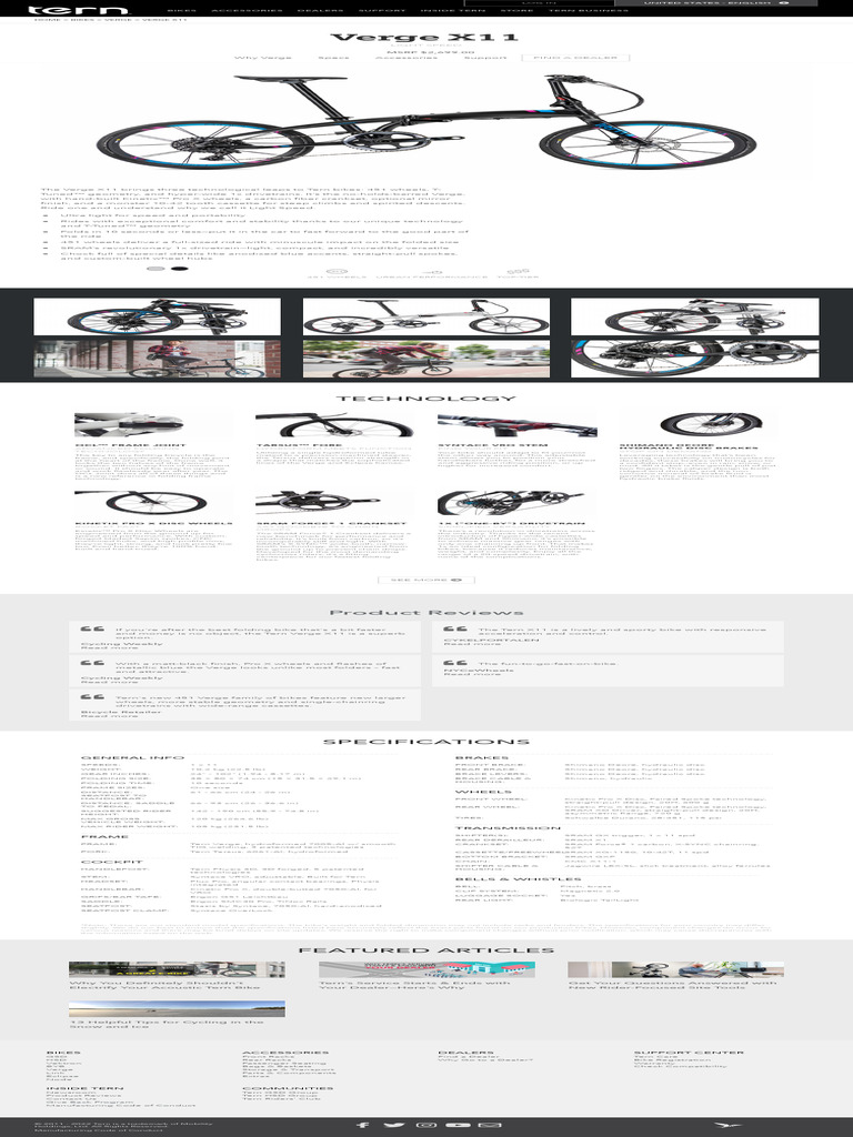 Verge X11 Tern Bicycles | PDF