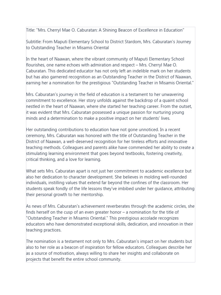 School Paper Teachers Nook Pdf Teachers Education Theory