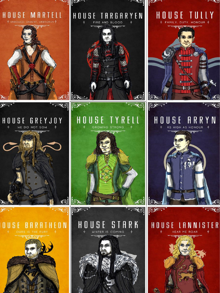 Great Houses of Westeros 1 | PDF | World Of A Song Of Ice And Fire | A ...