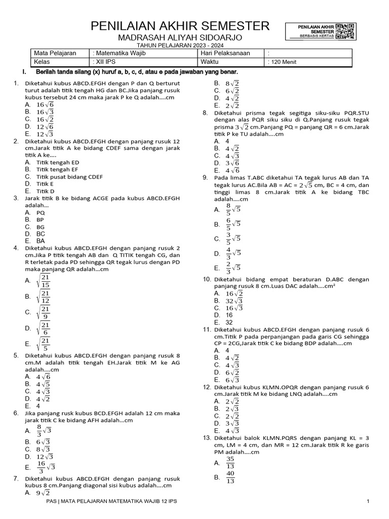 MTK 12 Ips Wajib | PDF | Metode & Bahan Ajar