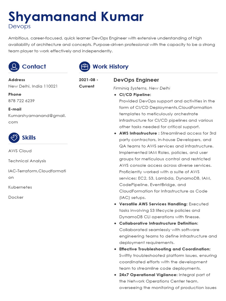 DevOps Engineer at Firminiq Systems | PDF | Amazon Web Services | Cloud ...