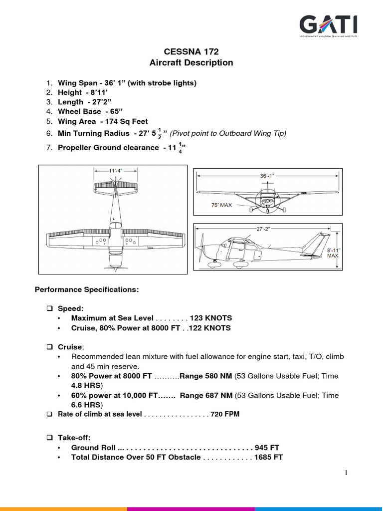 Cessna 172 Notes | PDF | Landing Gear | Altimeter