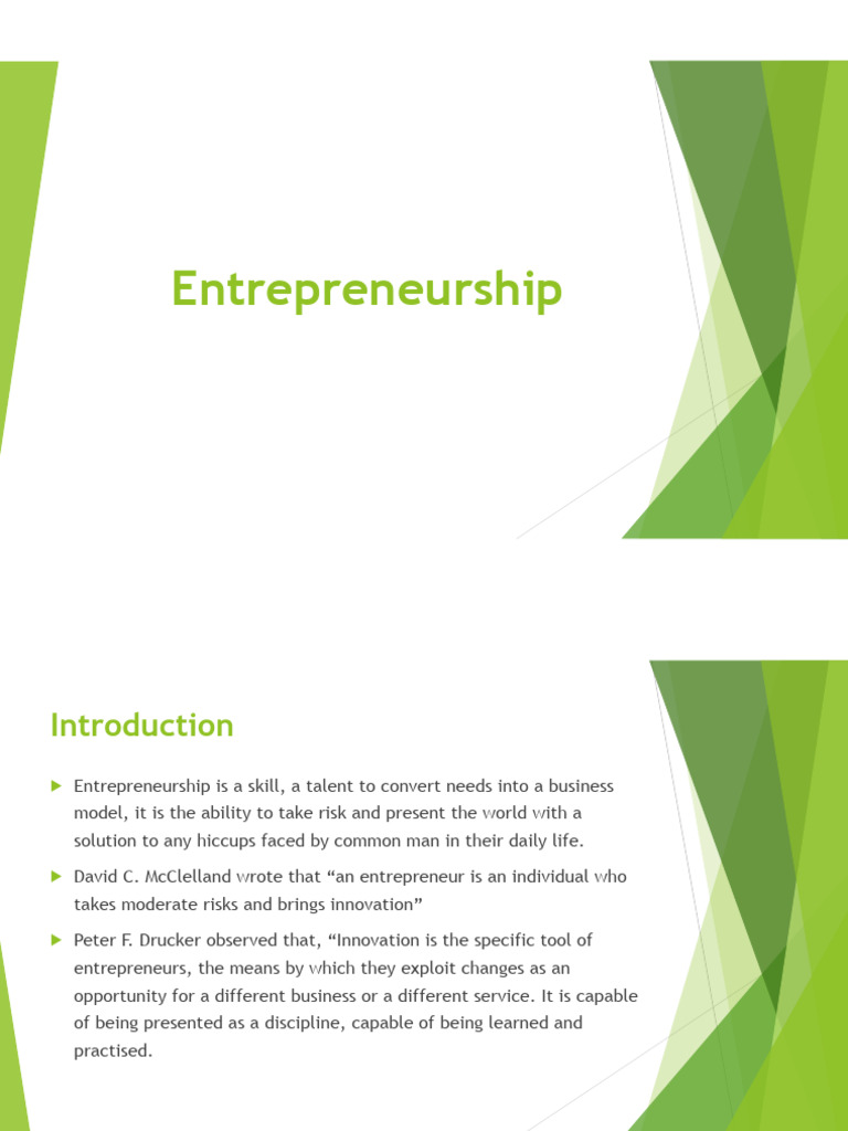Entrepreneurship | PDF | Entrepreneurship | Economic Growth Entrepreneurship | PDF | Entrepreneurship | Economic Growth