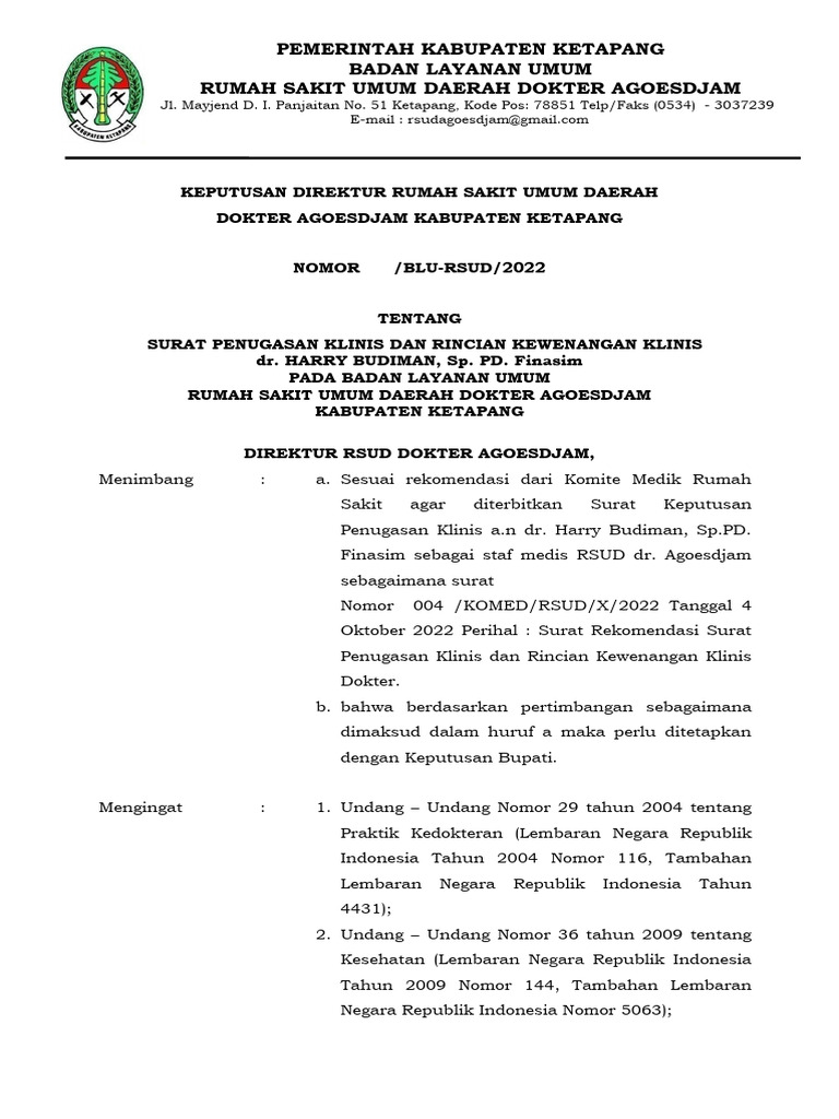 SPK DAN RKK Dr. Harry, Sp. PD | PDF