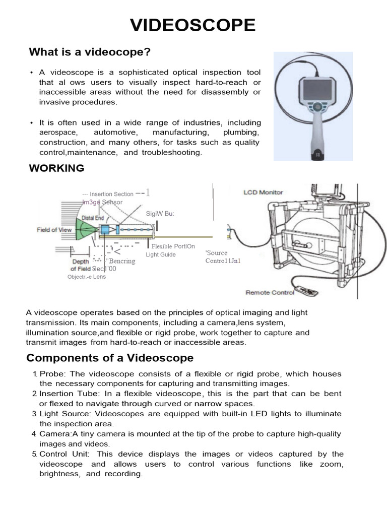 Videoscope: Optical Inspection Tool Guide | PDF | Equipment ...