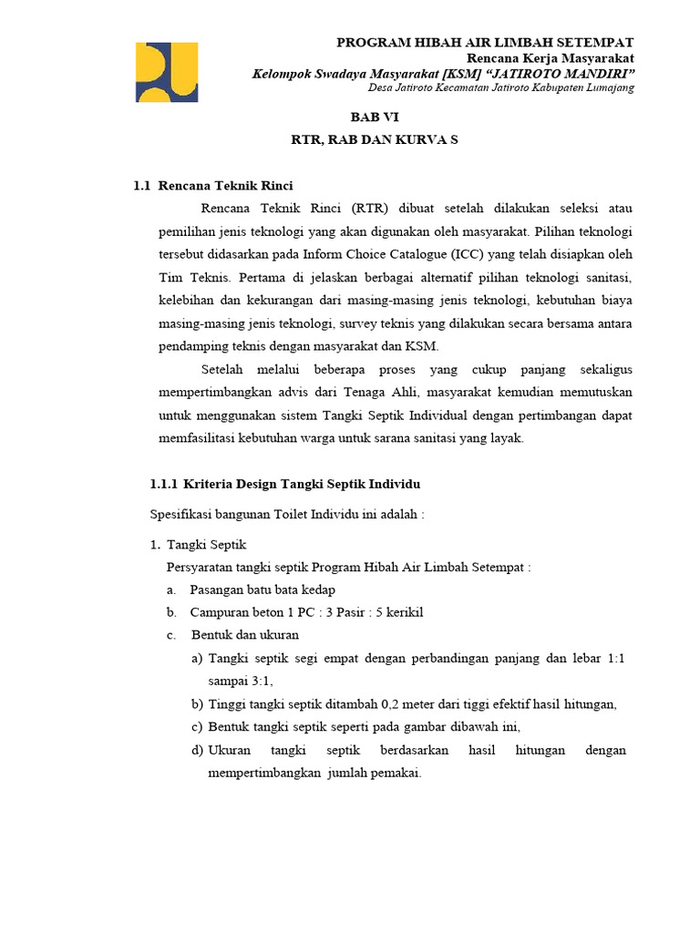 BAB VI RTR, RAB Dan Kurva S | PDF