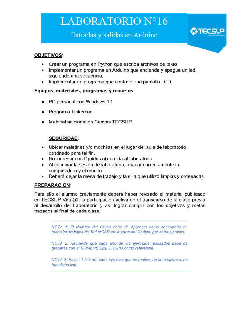Laboratorio 16 - Entradas y Salidas Ardunino 2022 Grupo - Amix | Descargar gratis PDF | Arduino ...