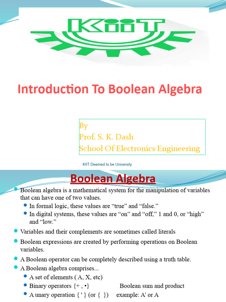 Boolean Algebra | PDF | Boolean Algebra | Teaching Mathematics