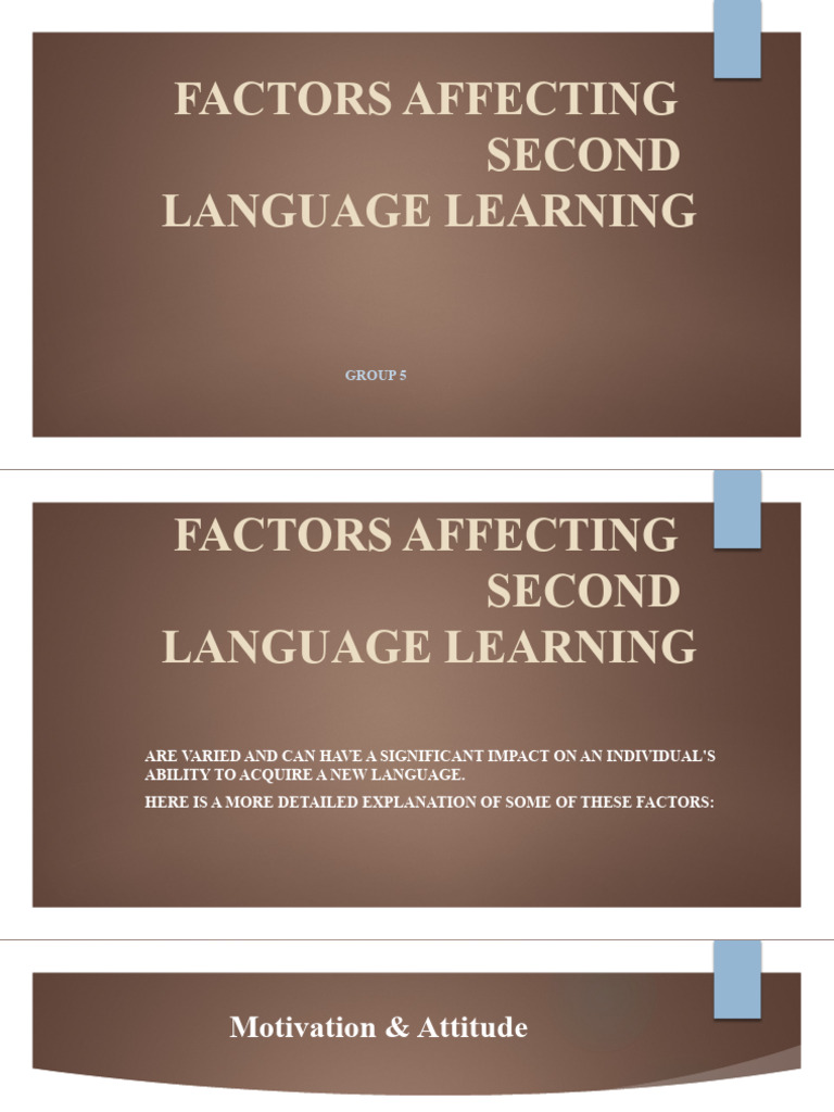 Factors Affecting 4 | PDF | Second Language Acquisition | Learning