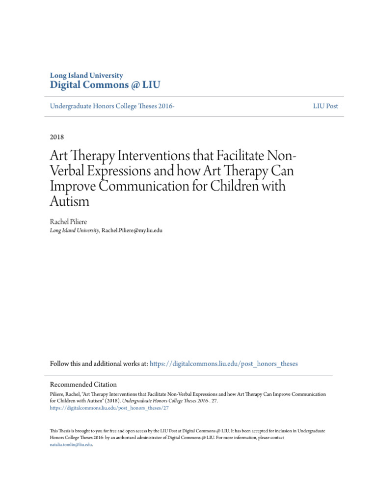 Art Therapy Interventions That Facilitate Non-Verbal Expressions | PDF ...